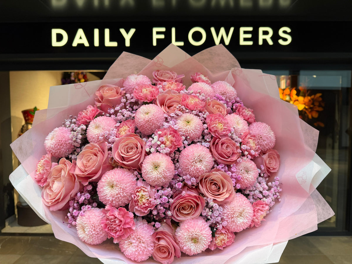Posh Pink Party Bouquet | Pink & White Luxury Flowers | Daily Flowers